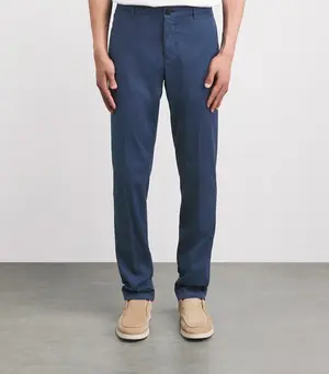 Eleventy Cotton-silk-blend Chinos