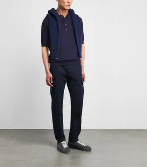 Eleventy Cotton-cashmere Polo Shirt