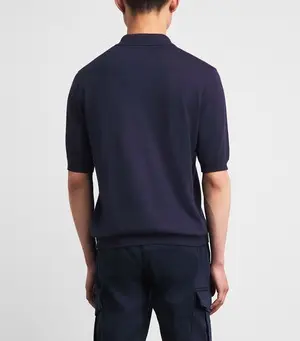 Eleventy Cotton-cashmere Polo Shirt