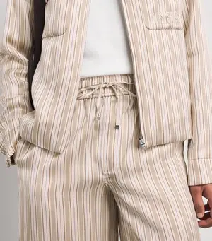 Amiri Striped Logo Embroidered Relaxed Fit Shorts