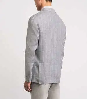 Eleventy Linen-cashmere-silk Blazer With Notched Lapel