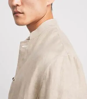 Eleventy Linen-silk Reversible Jacket - Ivory