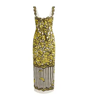 ALEMAIS Mona Midi Dress In Banana Floral Print