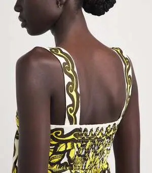 ALEMAIS Mona Midi Dress In Banana Floral Print