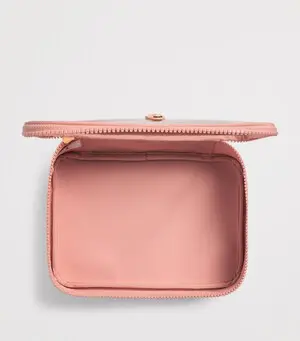 Harrods Clear Cosmetic Bag With Gold-tone Zip Pull - Pink