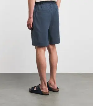 Eleventy Linen Drawstring Bermuda Shorts - Navy