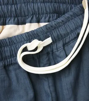 Eleventy Linen Drawstring Bermuda Shorts - Navy