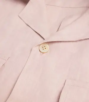 Eleventy Linen Bowling Shirt - Pink