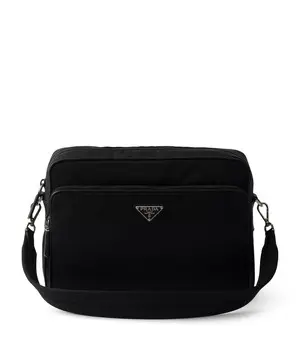 Prada Re-nylon And Saffiano Leather-trim Cross-body Bag - Black