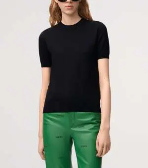 Loewe Wool-blend Anagram Embroidered Top
