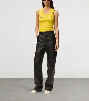 Loewe Embellished Ribbed Tank Top - Yellow