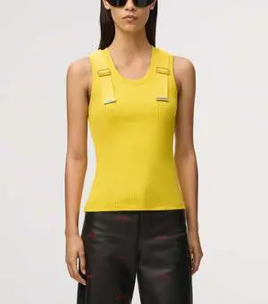 Loewe Embellished Ribbed Tank Top - Yellow