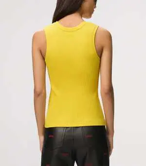 Loewe Embellished Ribbed Tank Top - Yellow