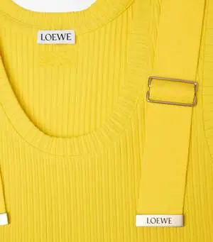 Loewe Embellished Ribbed Tank Top - Yellow