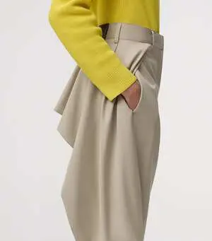 Loewe Cotton-silk Layered Trousers - Beige
