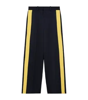 Loewe Wool-blend Tailored Trousers With Contrast Piping