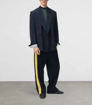 Loewe Wool-blend Tailored Trousers With Contrast Piping