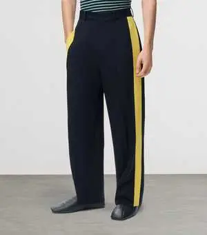 Loewe Wool-blend Tailored Trousers With Contrast Piping