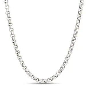 Toscano Classic Sterling Silver Rolo Link Necklace