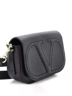 Valentino Garavani Vlogo Flap Small Shoulder Bag - Black