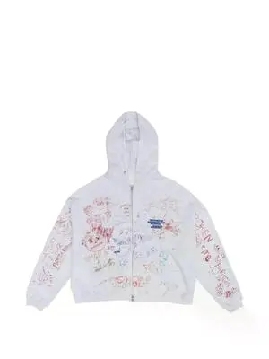 PALY Scribble-print Zip-up Hoodie