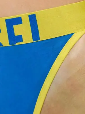 DIESEL® Logo-waistband Thongs - Blue