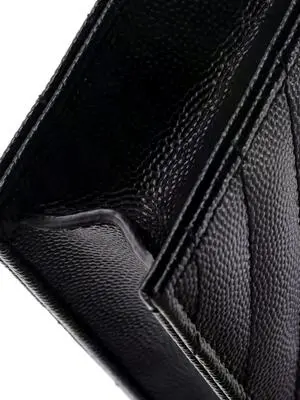 Saint Laurent Classic Monogram Wallet On Chain Matelasse Chevron Leather Small Crossbody Bag - Black