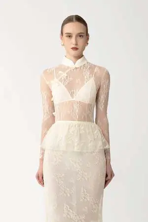SAU LEE Rosie Lace Bodysuit