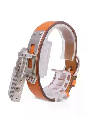 Hermès Kelly 20mm Watch With Off-white Dial And Orange Leather Strap