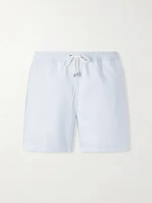 Sunspel Fine Striped Straight-leg Swim Shorts - Blue