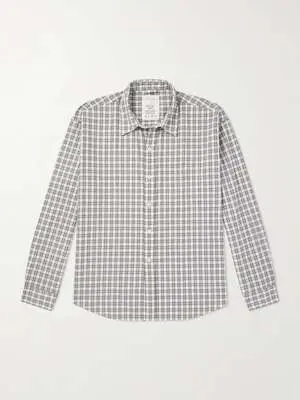 MFPEN Executive Checked Cotton-blend Poplin Shirt - Gray