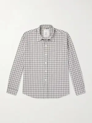 MFPEN Executive Checked Cotton-blend Poplin Shirt - Gray