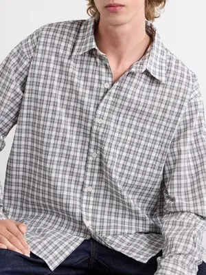 MFPEN Executive Checked Cotton-blend Poplin Shirt