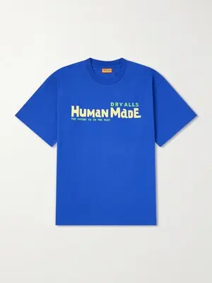 HUMAN MADE Logo-print Cotton-jersey T-shirt - Blue