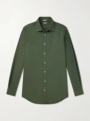 Massimo Alba Genova Cotton-chambray Shirt - Green