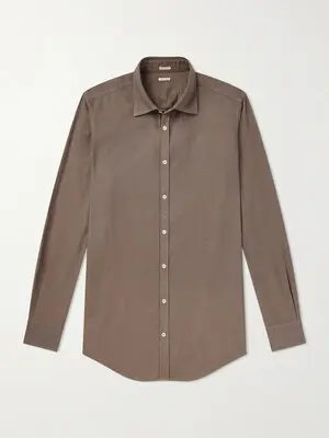 Massimo Alba Genova Cotton-chambray Shirt - Brown