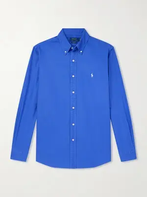 Polo Ralph Lauren Logo-embroidered Cotton Shirt - Blue