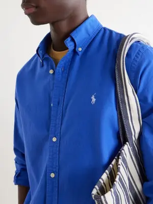 Polo Ralph Lauren Logo-embroidered Cotton Shirt - Blue