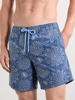 Vilebrequin Mistral Embroidered Straight-leg Swim Shorts - Blue