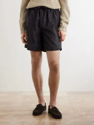 SAMAN AMEL Straight-leg Silk Shorts