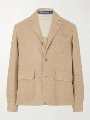Polo Ralph Lauren Linen And Cotton-blend Woven Blazer - Neutrals