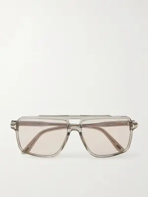 TOM FORD Kemp Aviator-style Acetate Sunglasses - Silver