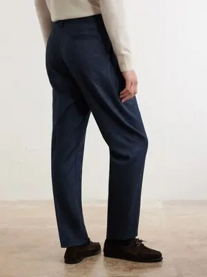 Massimo Alba Stan Straight-leg Pleated Cotton Trousers