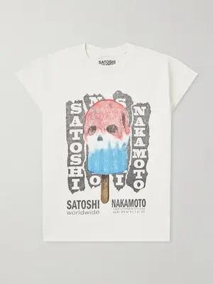 SATOSHI NAKAMOTO Info Services Logo-print Cotton-jersey T-shirt