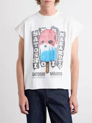 SATOSHI NAKAMOTO Info Services Logo-print Cotton-jersey T-shirt