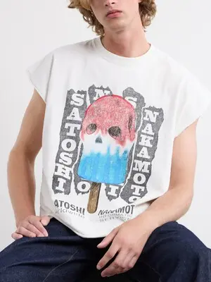 SATOSHI NAKAMOTO Info Services Logo-print Cotton-jersey T-shirt