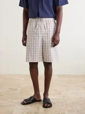 Loewe Checked Cotton Straight-leg Shorts