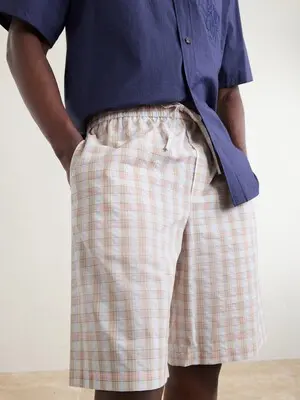 Loewe Checked Cotton Straight-leg Shorts