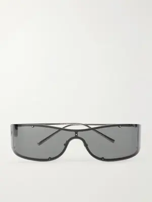 Saint Laurent Mask Aviator-style Acetate Sunglasses - Silver