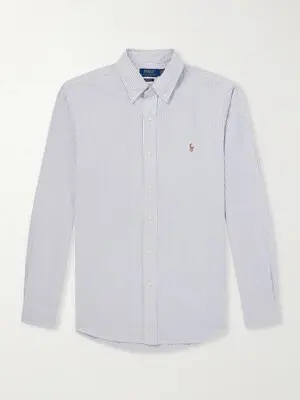 Polo Ralph Lauren Logo-embroidered Striped Cotton Shirt - Blue